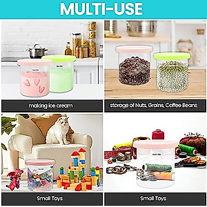 TERWOK Ice Cream Pints Containers - 2 Pack Ice Cream Containers and Lids Replacement for Ninja Creami Compatible with NC300, NC301, CN305A (2)