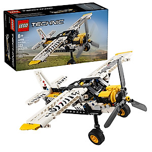 LEGO Technic Bush Plane Toy - Buildable Airplane Toy for Kids, Boys and Girls, Ages 8+ - Model Airplane Gift with Spinning Propeller, 4-Cylinder Piston Engine, and More - 42198
