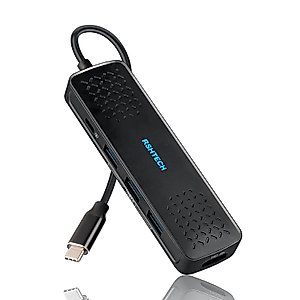 USB C Hub Multiport Adapter RSHTECH 6 in 1 USB C Dongle with 4K HDMI, 100W PD, 3 USB 3.0 Port, 3.5mm Audio Jack, USB-C Hub for MacBook Air, MacBook Pro, XPS and More Type C Devices