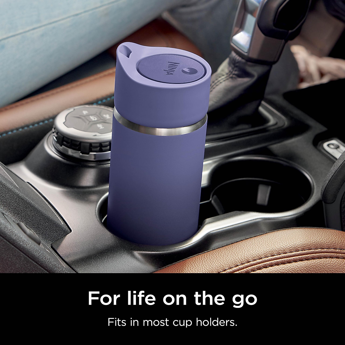 Ninja, Travel Mug, Sip Perfect 16oz, Brings Hot Drinks to Sippable Temperature in Minutes, Stainless Steel, Leak Proof, Dishwasher Safe, Metal, Insulated Tumbler, Wisteria Purple, DW1603LD