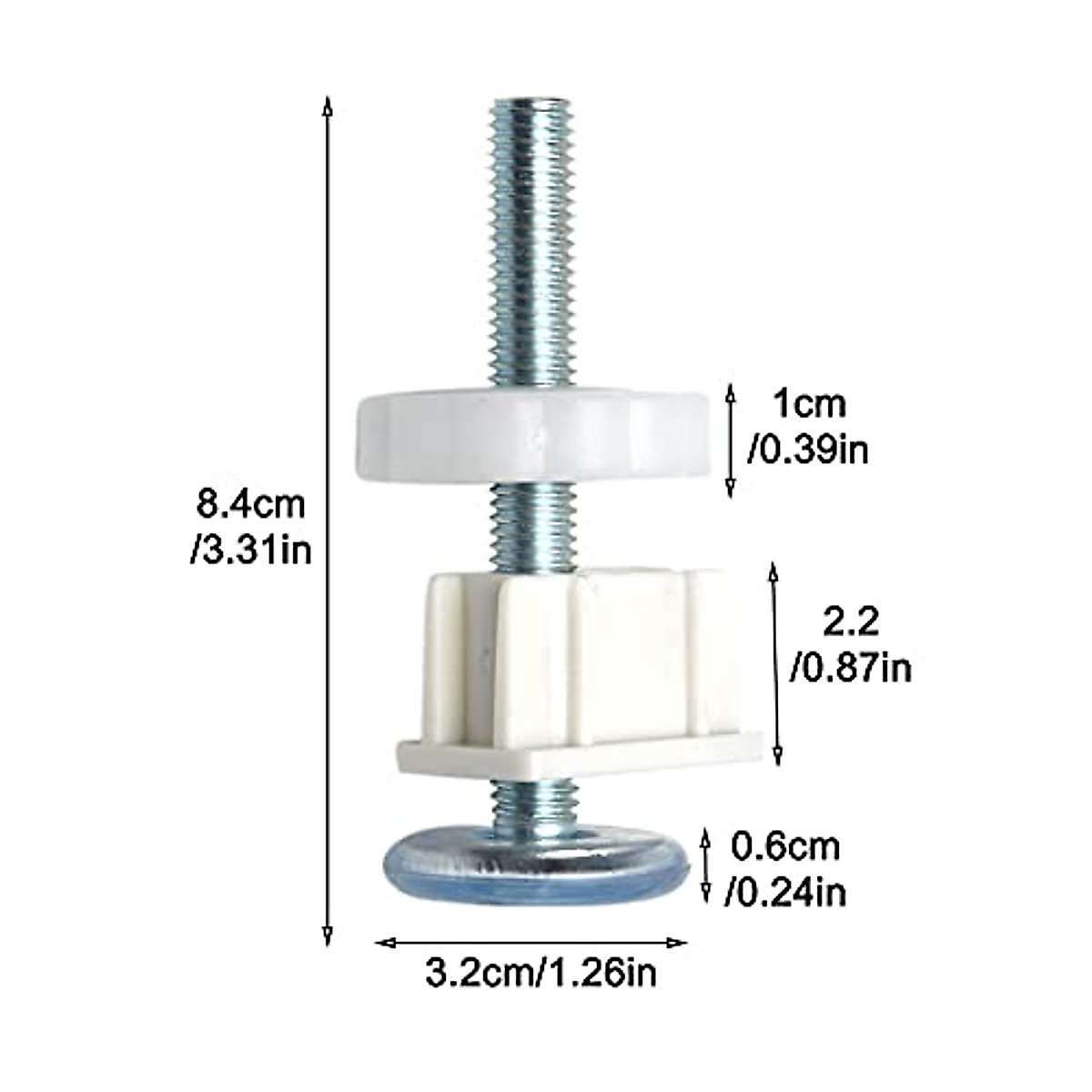 CALIDAKA 4 Pack 10MM Baby Gate Threaded Spindle Rod, M10 Spindle Rods Gate Spindle Rods Accessory Pressure Gate Replacement Parts Screw Mounted Bolts Kit for Gate/Stair Railing Safety Gate