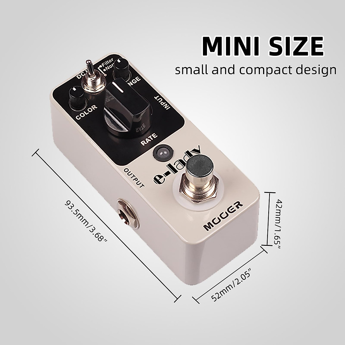 MOOER E-lady Analog Flanger Pedal, Filter Mode, Oscillator effects, Ture Bypass