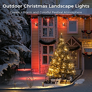 XMCOSY+ Low Voltage Landscape Lights, 200LM Smart LED Pathway Lights with APP Control, Adjustable Warm White&RGB, Compatible with Alexa, 12V 6W Outdoor Landscape Lighting for Garden Path Lawn (6 Pack)