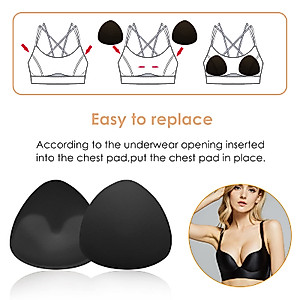 WLLHYF 1 Pairs Triangle Bra Pads Inserts, Breathable Bra Inserts Skin Color Removable Breast Padding Soft and Comfortable Breast Enhancers Bra Pads for Women Girls Bra Any Cup Cover
