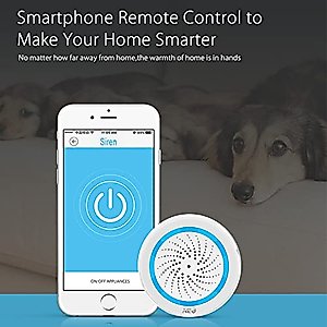 Z-Wave Plus Siren Alarm with Strobe alerts, NEO Smart Siren, Support USB Charge and with Back up Battery Works with SmartThings, Blue