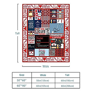 Nurse Blanket Nurse Gifts for Women RN Gifts Super Soft Sherpa Throw Blankets for Nurses Gifts for Nurses Women Nurse Practitioner Gifts 50x60 (Pink)