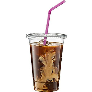 [250 Pack] Striped Flexible Plastic Drinking Straws Disposable Straw 8'' inches Tall Assorted Colors
