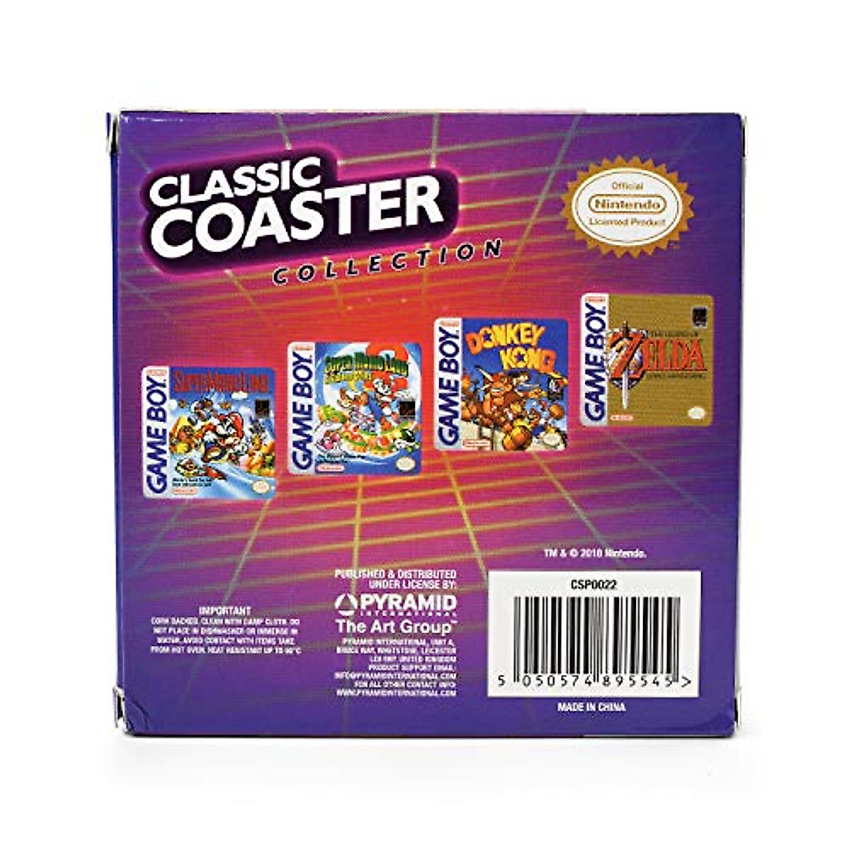 Nintendo Gameboy Classic Collection 4" Coaster Set, Multi-Colour
