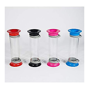 Glasdon C-Thru 15Q Battery Collection Tube (Red) – Recycling Bin for Used Batteries - Transparent & Red Polycarbonate – 15Q Battery Recycling Container