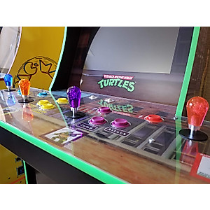 Alvatron Set of 2 Transparent Joystick Bat Top Handles Clear Oval Translucent Ball Tops for Arcade1up, Atgames Legends Ultimate Arcade, Pandora's Box, Mame, Seimitsu, Zippy, JLF Sanwa (Blue)