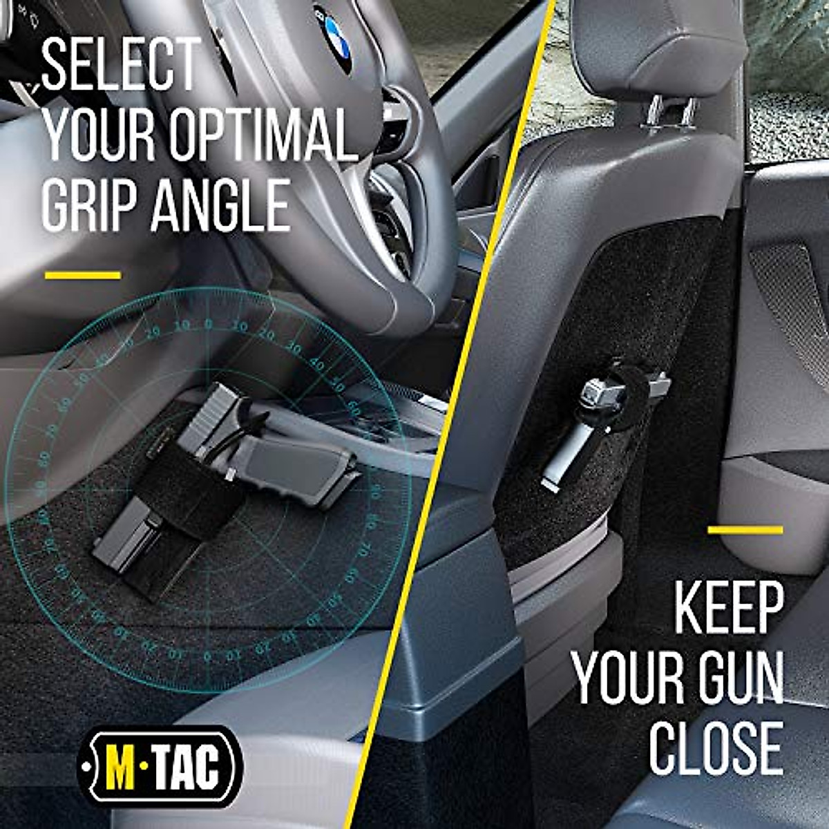 M-Tac Universal Gun Holster for Concealed Carry CCW Holster - Handgun Storage - Pistol Concealed Carry Holster for Men and Women (Black)