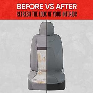 Motor Trend AquaShield Car Seat Covers for Front Seats, Solid Gray – Two-Tone Waterproof Seat Covers for Cars, Neoprene Front Seat Cover Set, Interior Covers for Auto Truck Van SUV