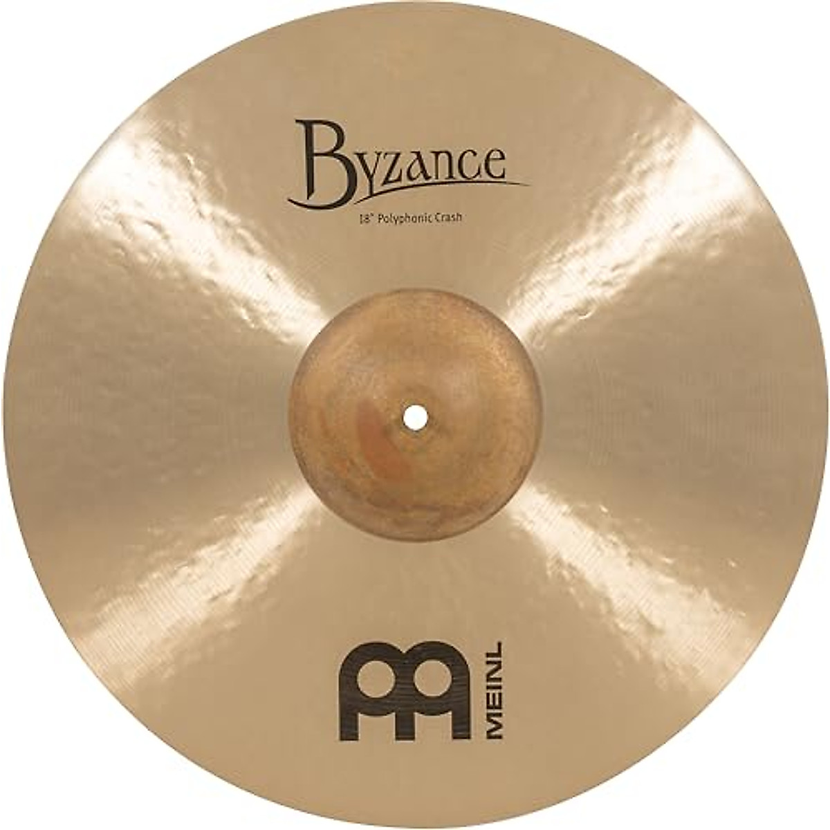 Meinl Cymbals Byzance 18" Traditional Polyphonic Crash with Raw Bell — Made in Turkey — Hand Hammered B20 Bronze, 2-Year Warranty (B18POC)