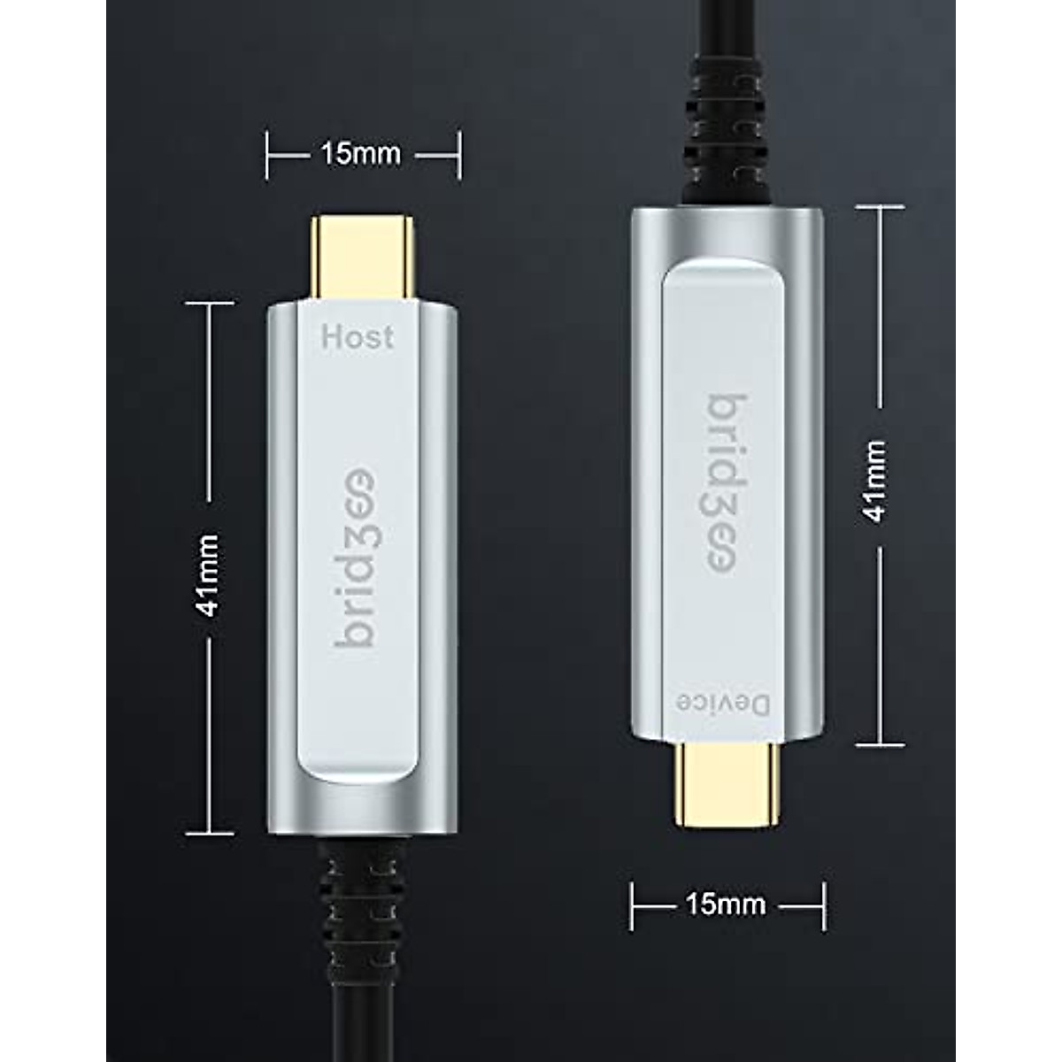 BRIDGEE Fiber Optic USB C to USB C Cable (50ft),10Gbps High Speed USB 3.1 Cable for Webcams, Cameras,Laptops etc