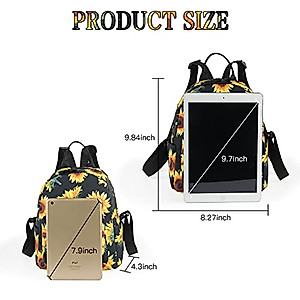 Oweisong Womens Mini Backpack Purse School Backpack for Girls Small Travel Black Backpack Casual Waterproof Shoulder Bag