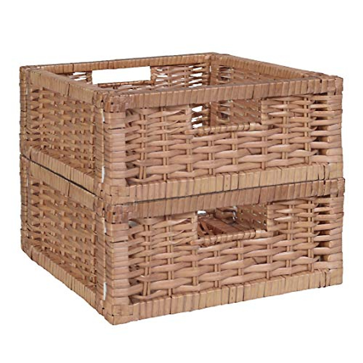 Niche Cubo Set of 2 Half-Size Foldable Wicker Storage Basket- Natural