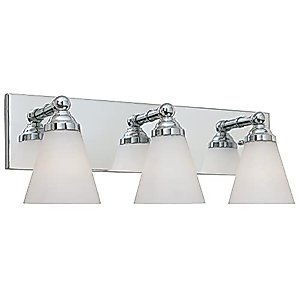 Designers Fountain 6493-CH Hudson 3 Bathroom Vanity Light Fixture, Chrome