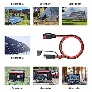 GODPEE Anderson Connector to SAE 12AWG 2FT Extension Cable with Polarity Reverse Adapter for Cars Solar Panel Portable Battery