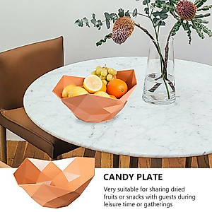 BESTonZON Modern Fruit Basket, European Fruit Bowl, Irregular Fruit Salad Plate Vegetable Snacks Serving Tray Candy Dessert Display Dish for Counters, Kitchen, Countertop, Home Decor, Orange