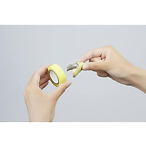 KOKUYO Washi Tape Cutter, Masking Tape Dispenser, Mini Portable Light Cutting, Clip Type (10-15mm, Pastel Brown)