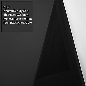 Lighting Neutral Density Gels Filter Sheet 16x20 inches Kit, ND3,ND6,ND9 for Photo Studio Video Flashlight Led Light Photography, 6 Packs