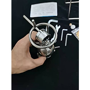High Pressure Popcorn Maker Machine Mini Stainless Steel Professional Roasting Popcorn Machine Manual Crank Handle Gas Heating Slow Boost with Pressure Gauge for Family Gatherings Study Party Fun