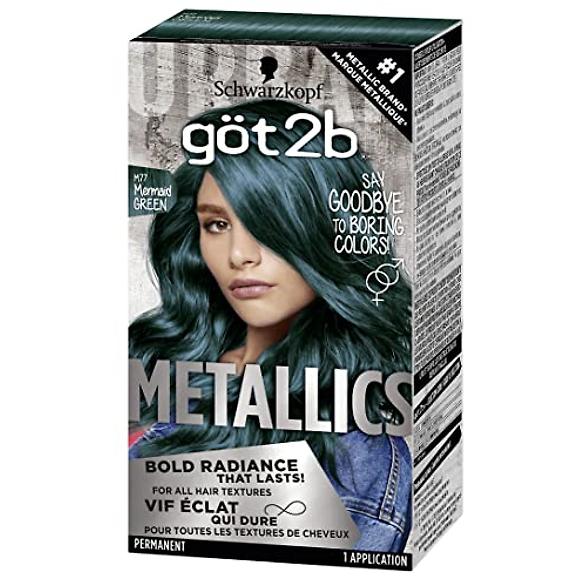 Got2b Metallics Permanent Hair Color, M77 Mermaid Green