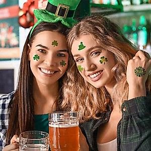 10 Sheets St Patrick's Day Tattoos Stickers Temporary Tattoo Stickers Shamrock Assorted Face Body Sticker,for Saint Patrick's Day Decoration Irish Clover Themed Party Supplies