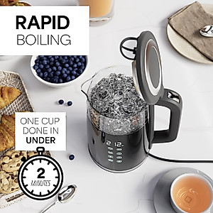 Veken Electric Tea Kettle, 1.7 Liters 1500W, Temperature Control, Keep Warm, Digital Display, Automatic Shut Off, Hot Water Boiler Heater Pot, Glass Boiling Teapot, Kitchen Boil Kettles, Black