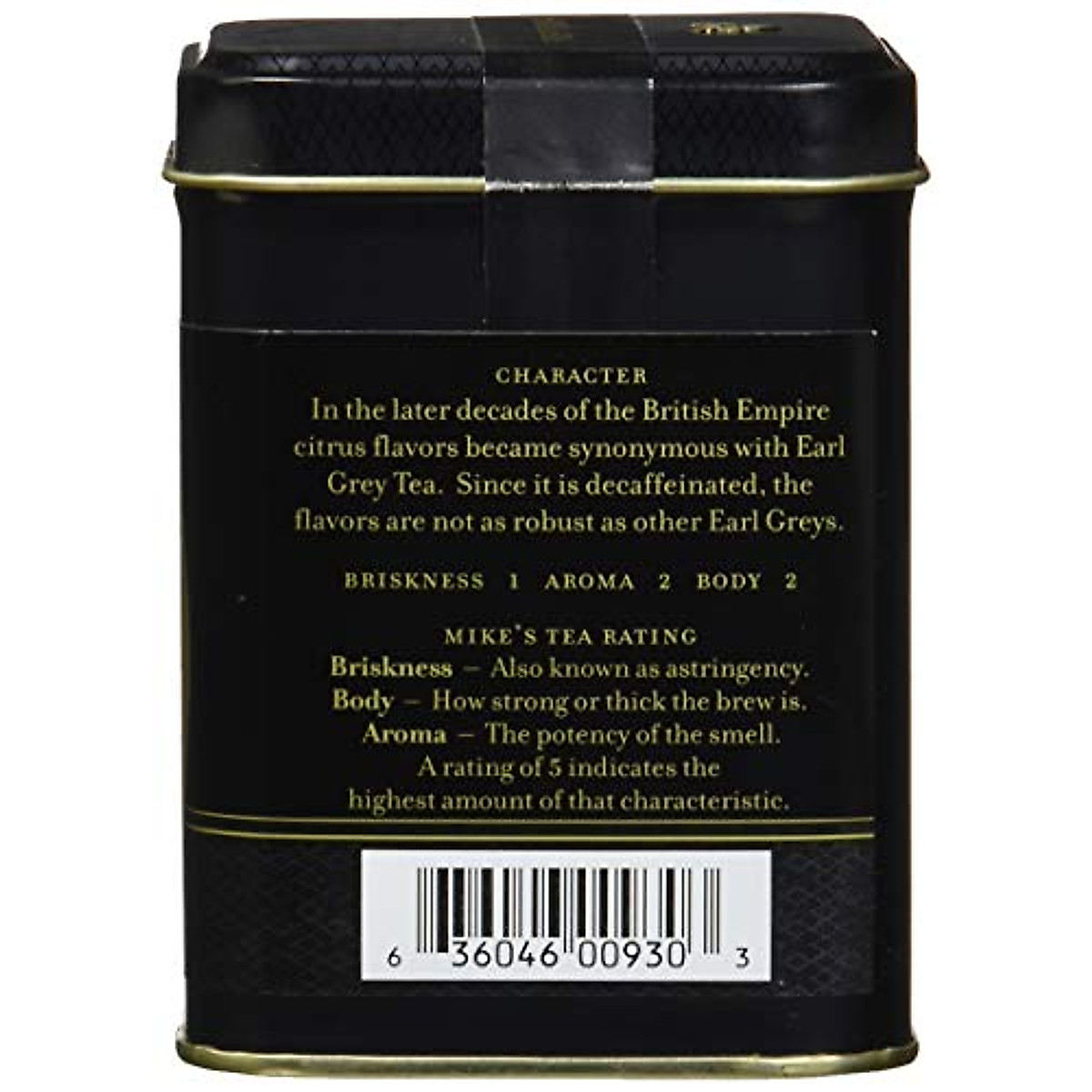 Decaffeinated Earl Grey, Loose tea in 4 Ounce tin