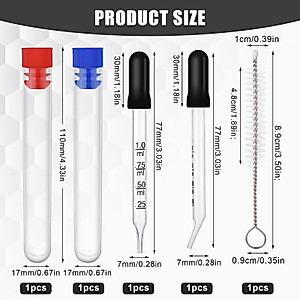 PEUTIER 2pcs 1ml Eye Dropper, Glass Pipette with Measurements Bent & Straight Tip Eyedropper Calibration Liquid Dropper with Cleaning Brush Rubber Head for Medicine Oil Laboratory Feeding (Black)