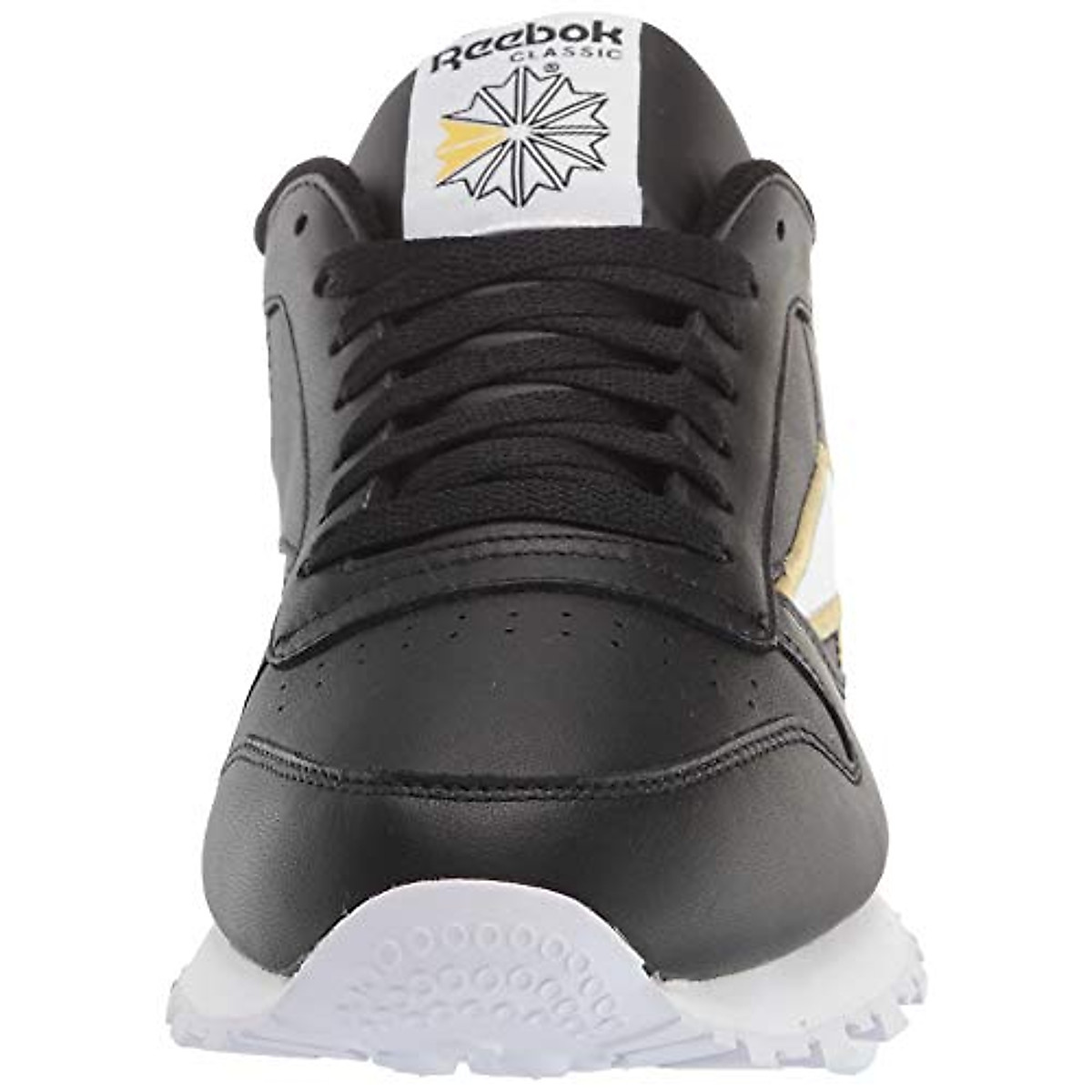 Reebok unisex-adult Classic Leather,Black/White/Gold Met.,11.5 M US