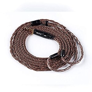 KBEAR 16 Core Upgrade 2 Pin Earphone Cable,HiFi in Ear Monitor Replacement TRS Cable Pure Copper Extension Cable with 0.78mm 2 Pin for AS10 ZS10 ZST ZS6 C10 TRN V80 X6 (2 PIN 3.5mm,Dark)……