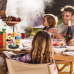 Starsoul Butterfly Sunflower Napkin Holder Black Metal Standing Paper Towel Holders Weighted Rustic Paper Roll Holder Decorative Paper Towel Holder Countertop for Kitchen