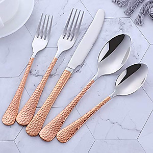 Buyer Star 20-Piece Heavy Duty Silverware Flatware Set for 4, Stainless Steel Luxury Cutlery Sets for Home Restaurant Hotel, Rose Gold, Mirror Polish, Dishwasher Safe