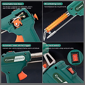 Saker Soldering Iron Kit,60W 110V Corded Electric Welding Gun with Welding Wire,One-handed Operation for Soldering Circuit Boards,Electrical Maintenance,Computers and DIY