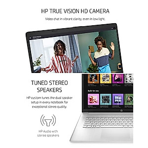 HP 17-inch Laptop, 11th Generation Intel Core i5-1135G7, Iris Xe Graphics, 8 GB RAM, 256 GB SSD, Windows 11 Home (17-cn0025nr,Natural Silver)