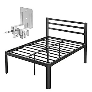 Woozuro 18 Inch Queen Bed-Frame with Headboard and 6PCS Mattress Gaskets No Slip Foundation No Box Spring Needed