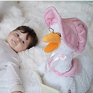 Cuddle Barn Mother Goose Animated Talking Musical Plush Toy, 14" Super Soft Cuddly Stuffed Animal Moves and Talks, Captivates Listeners by Reading 7 Classic Nursery Rhymes - Pink