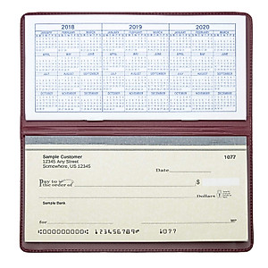 Burgundy Vinyl Checkbook Cover, Top Tear Personal Vinyl Checkbook Cover