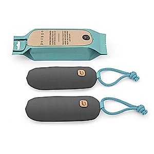 PURGGO Bamboo Charcoal Shoe Deodorizer Air Purifying Bag - Natural Odor Eliminator - Last 365+ Days - No Chemicals - Air Freshener for Shoes and Closet - Remove Odor Naturally - [2 Pack] [Gray]