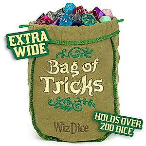 Wiz Dice DND Dice Set - 420 Pieces Total (60 Sets of 7 Dice in Unique Colors) & Storage D&D Dice Bag-Polyhedral Role Playing Dice - Perfect DND Accessories for TTRPG Dice Games - Set of 3 Bags