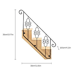Cabilock Picture Ledge Floating Wall Shelves 3 Staired Wood Floating Shelves Shower Display Organizer Storage Shelf Display Ledge Bookshelf Display Storage Rack for Bathroom Bedroom Wall Shelfs