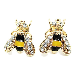 Bumble Bee Stud Post Earrings - New - Pair!