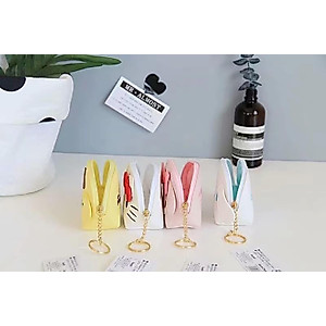 FDC TGTA Cartoon Animal Coin Purse for Women with Zipper Leather Coin Pouch with Keychain, White Dog, one size