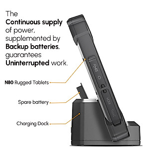 Rugged Windows Tablet with Barcode Scanner, 8" IP65 Enterprise Inventory Tablet Equip with N4680 Scan Engine 1D 2D Barcode Scanning, NFC Reader, 4G WiFi Pad Scanner with Charging Dock
