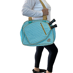 Pickleball - "Inspired" - Designer Women's Premium Side-Pocket Duffle Bag | Made Exclusively For Pickleball! | Includes a "Fitted" Paddle Case Designed To Store And Protect Your Paddles.