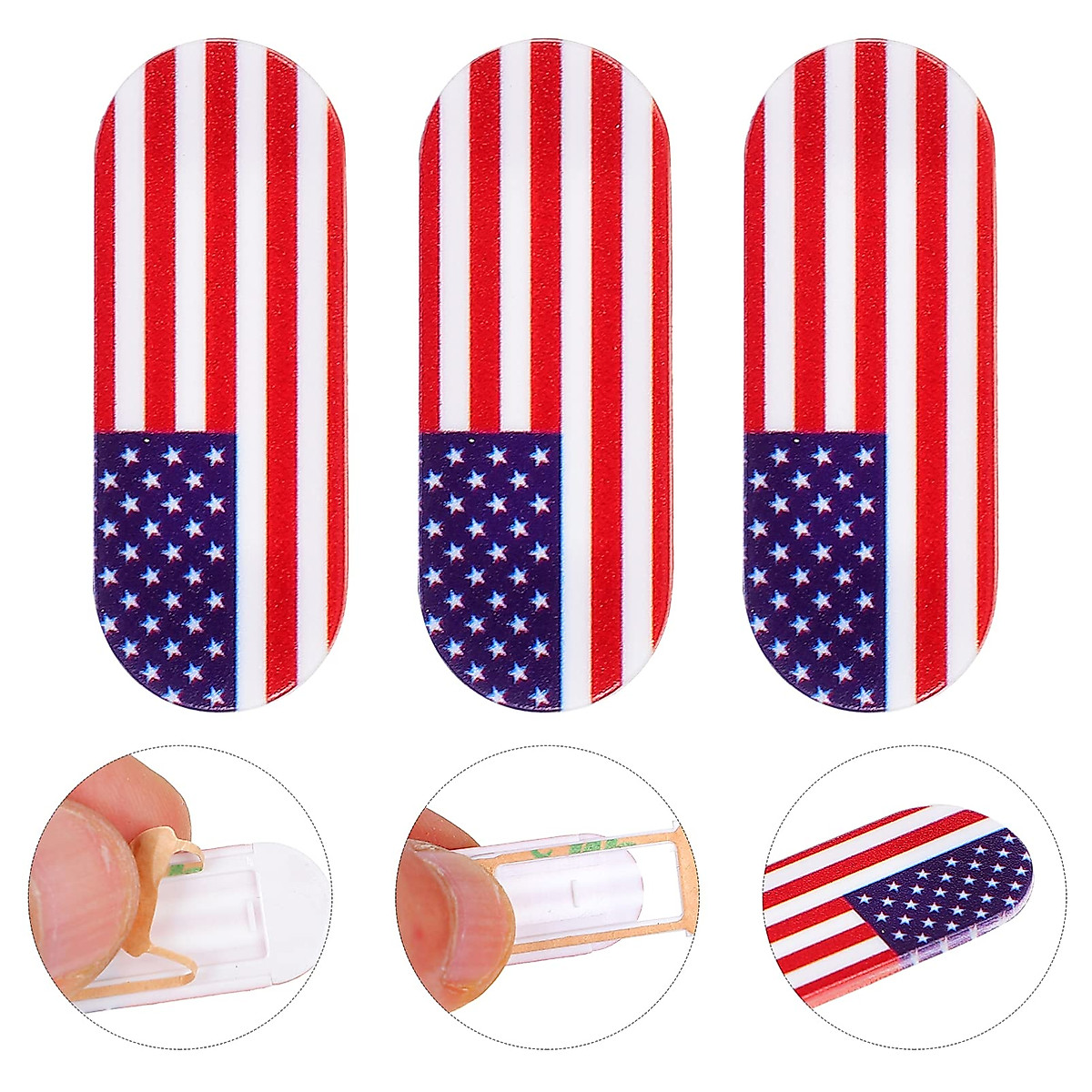 OSALADI Camera Slider 3Pcs Computer Camera Cover American Flag Pattern Webcam Slide Cover Web Camera Covers for Laptop Tablet Phone Camera Lens Computers Laptops