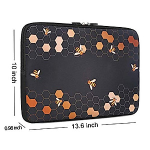 iCasso 13-13.3 inch Laptop Sleeve Bag, Waterproof Shock Resistant Neoprene Notebook Protective Bag Carrying Case Compatible MacBook Pro/MacBook Air - Honeycomb