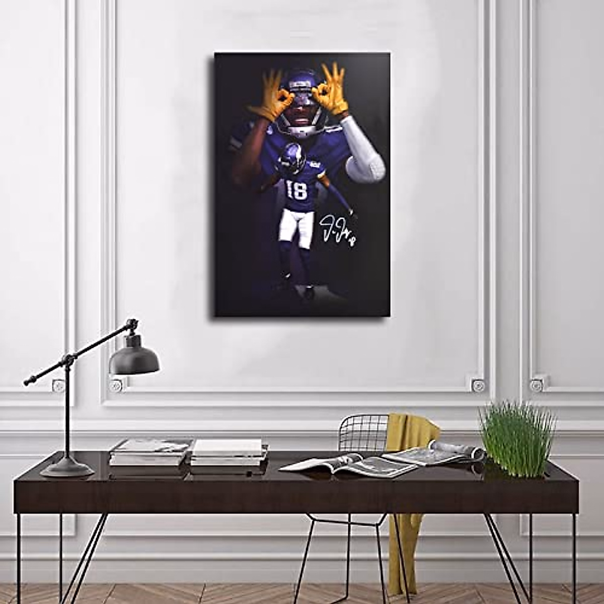 Sports Poster Justin Jefferson (2) Canvas Poster Bedroom Decor Sports Landscape Office Room Decor Gift 12x18inch(30x45cm) Unframe: